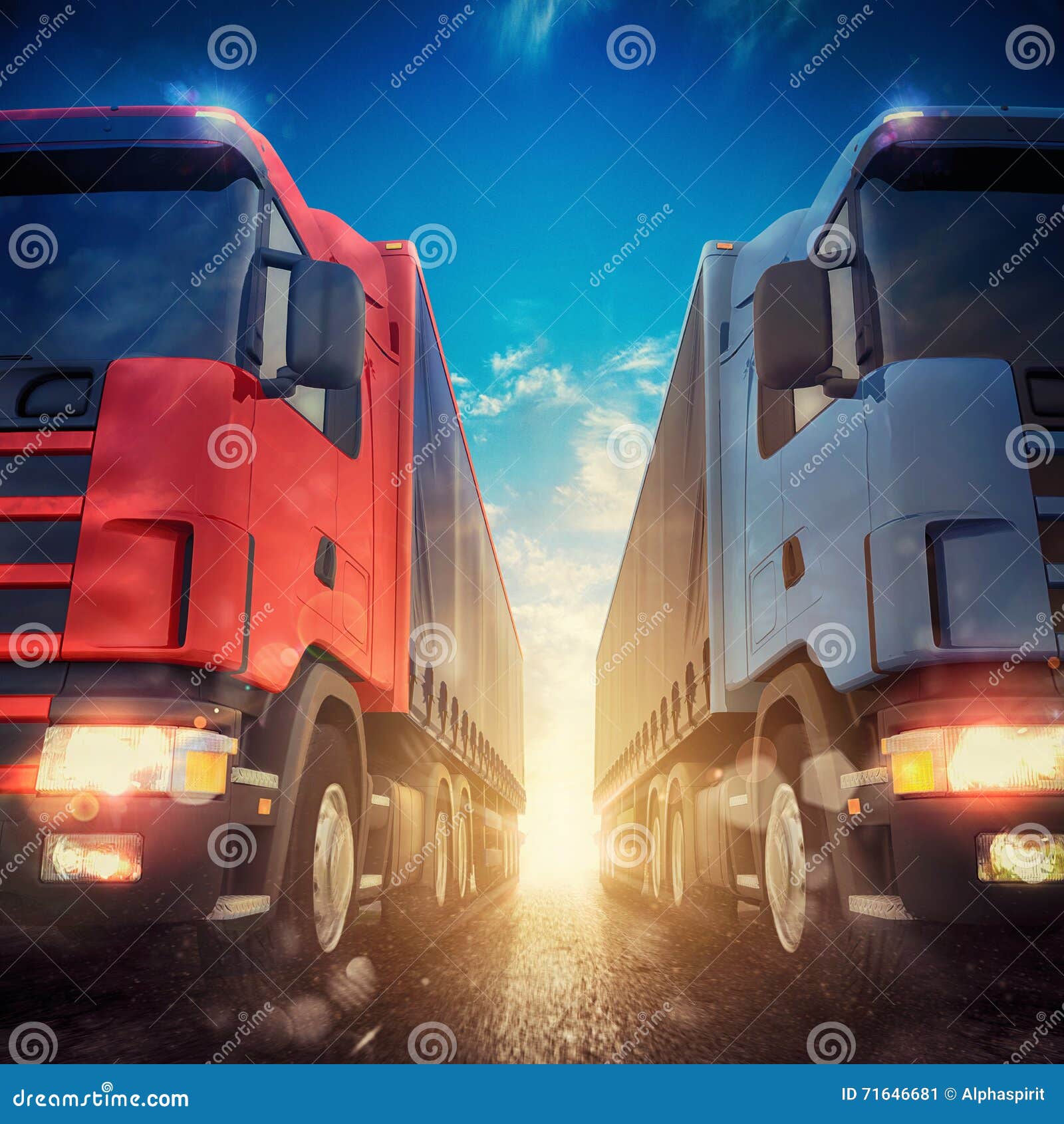 3D Rendering of Truck Transport Stock Illustration - Illustration of ...