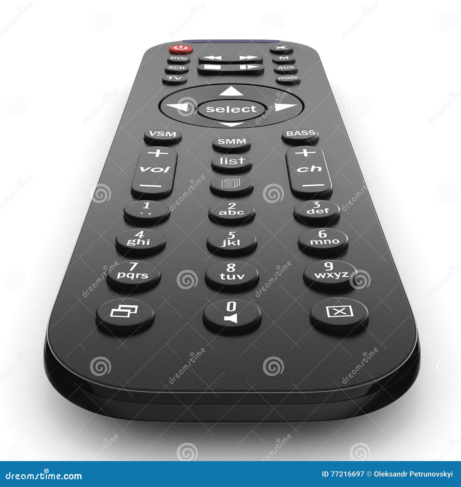 3D rendering TV Remote stock illustration. Illustration of infrared ...