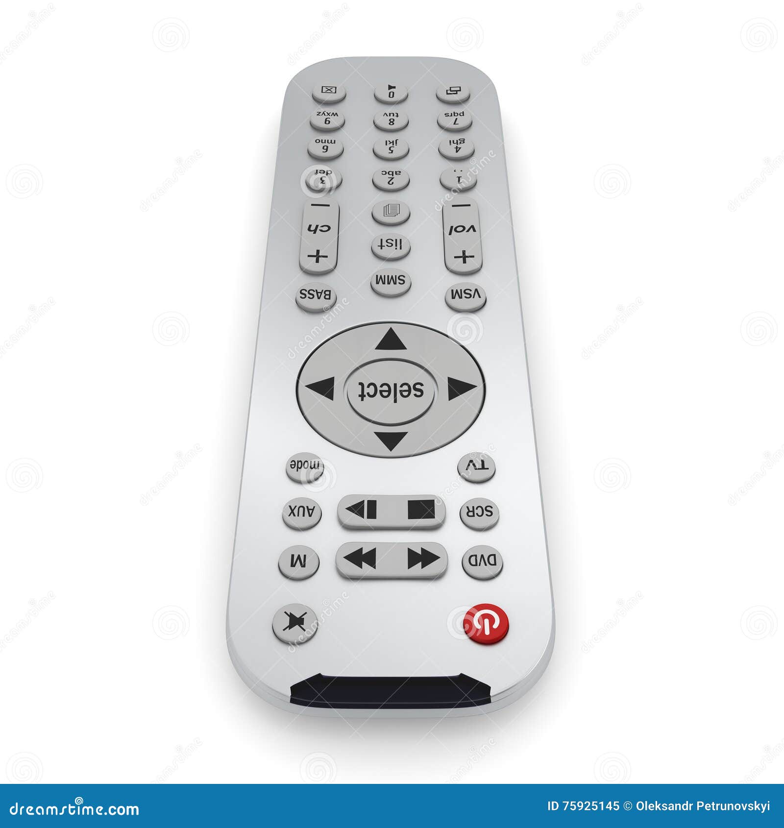3D rendering TV Remote stock illustration. Illustration of multimedia ...