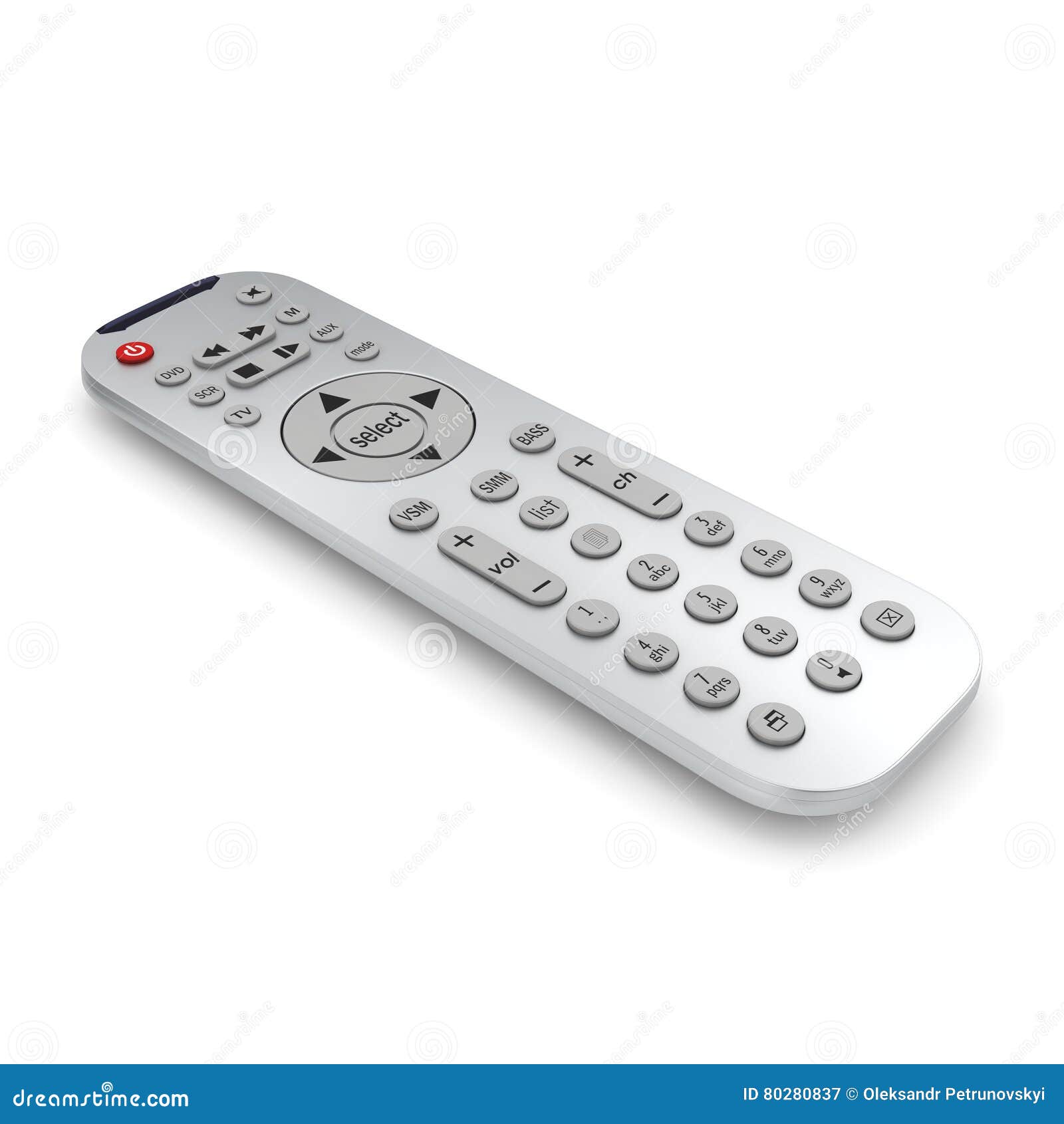 3D rendering TV Remote stock illustration. Illustration of device ...