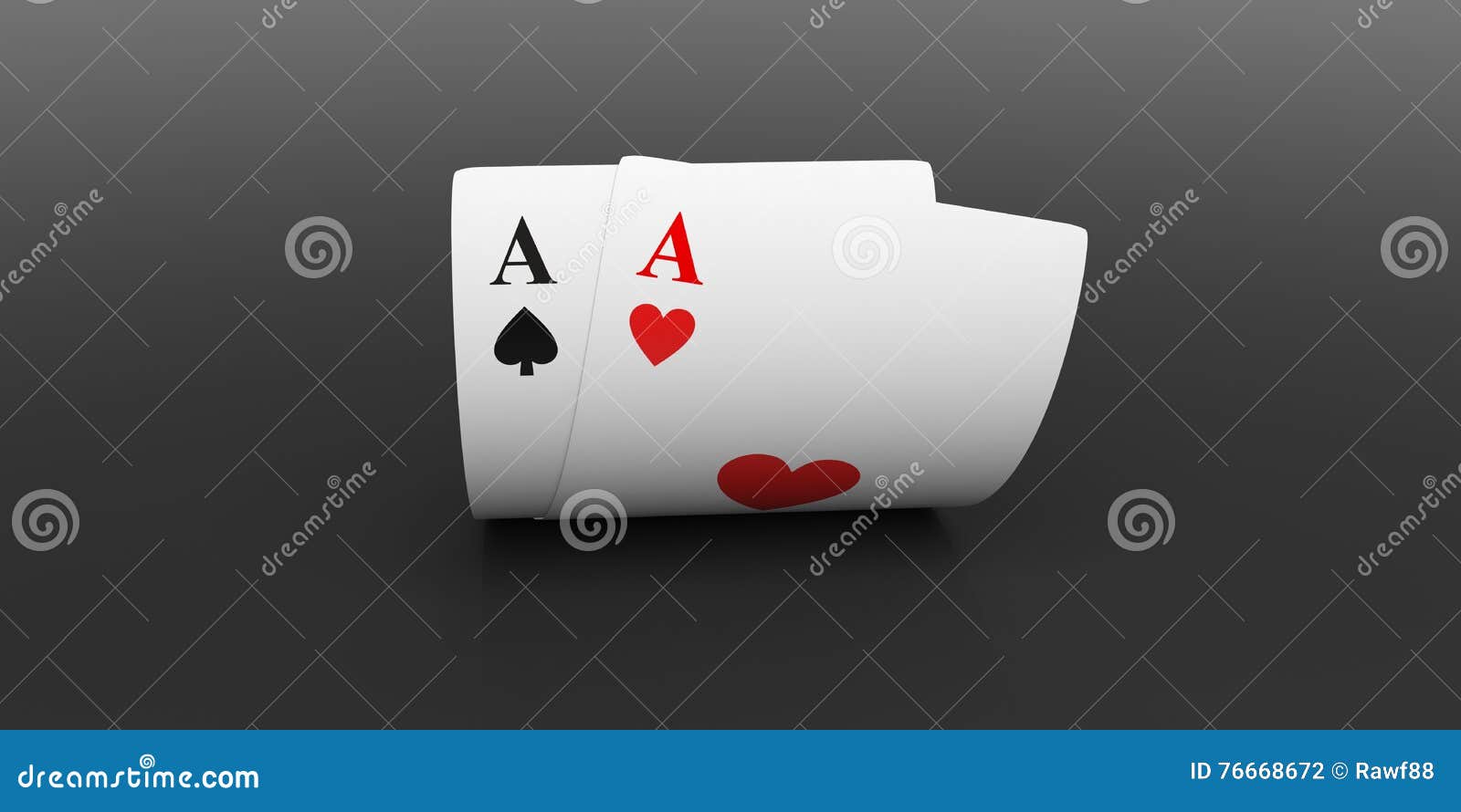 3d Rendering Two Aces Cards Stock Illustration - Illustration of design ...