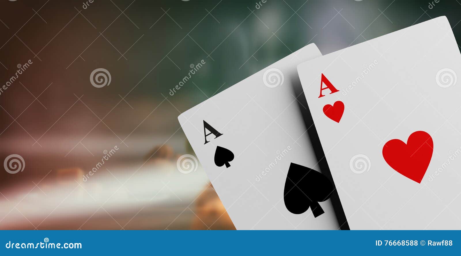 3d Rendering Two Aces Cards Stock Illustration - Illustration of luck ...