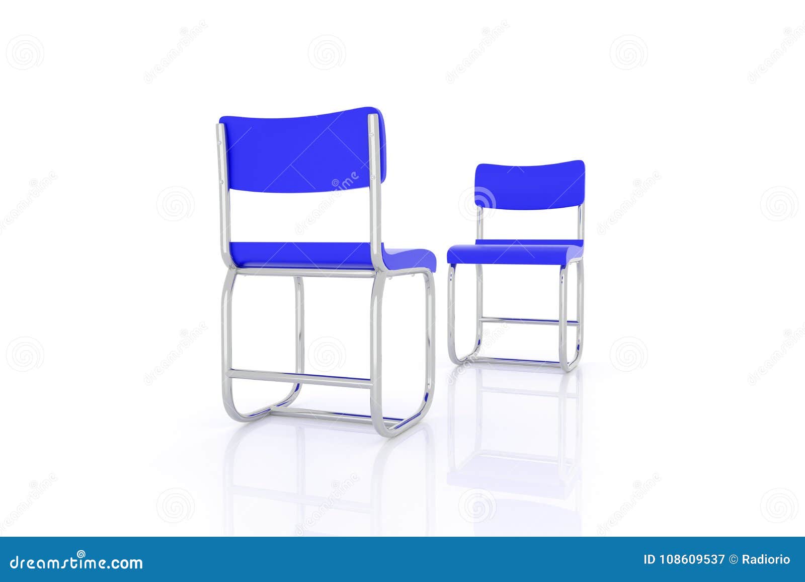 3d Rendering of Two Chairs Facing Each Other Stock Illustration ...