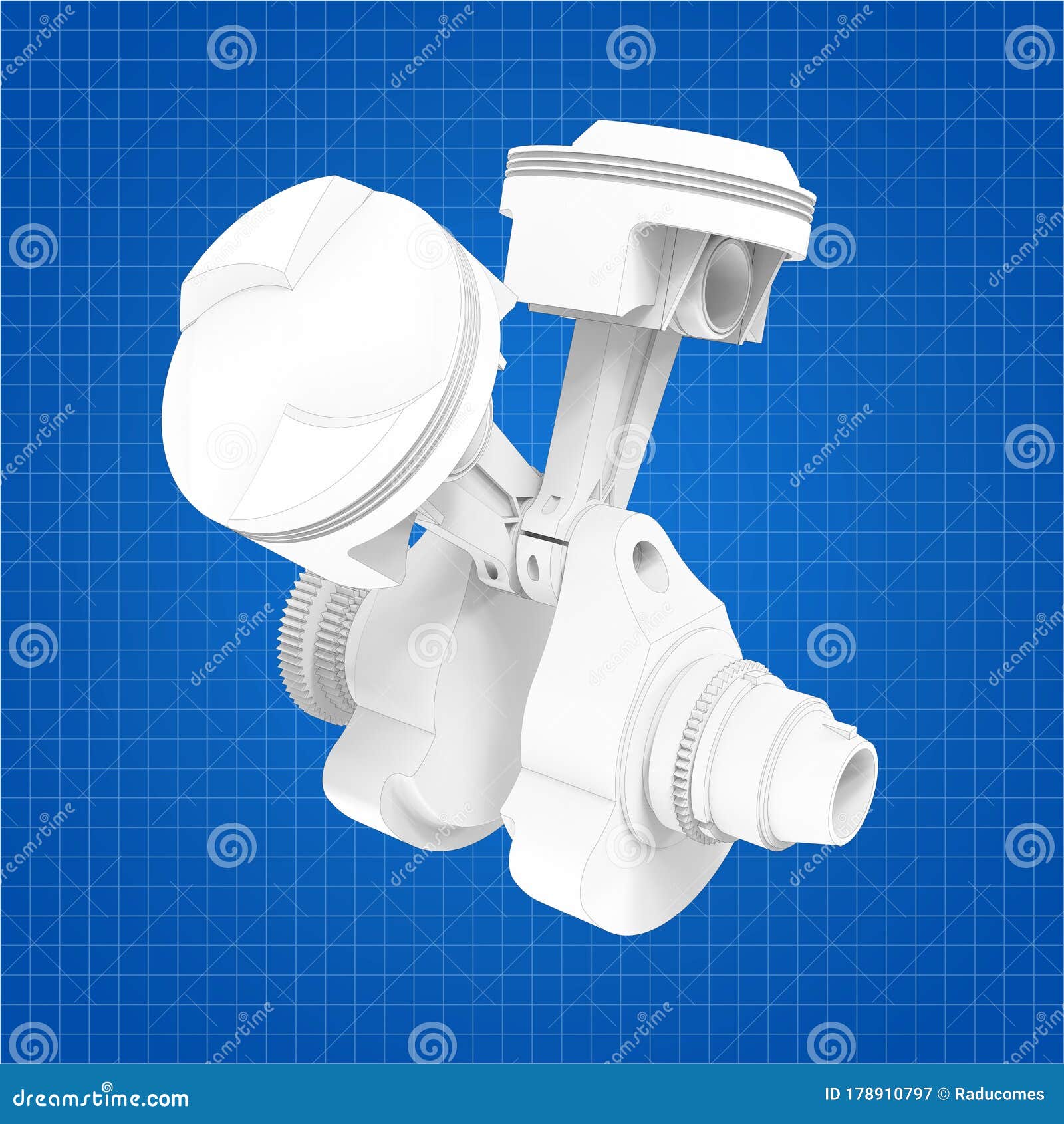 Piston Engine Four Stroke Cycle In Structural Cross Section For ...