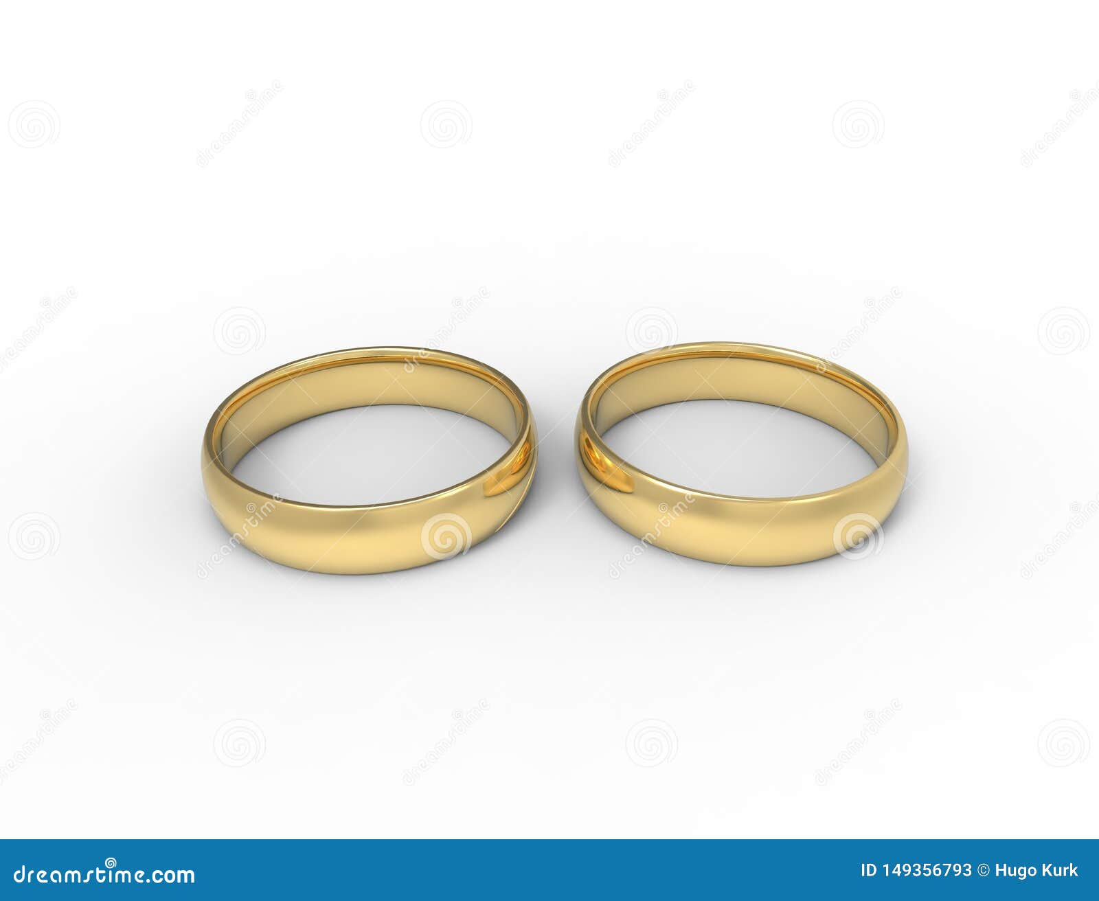 3D Rendering of Two Rings Isolated in White Background. Stock ...