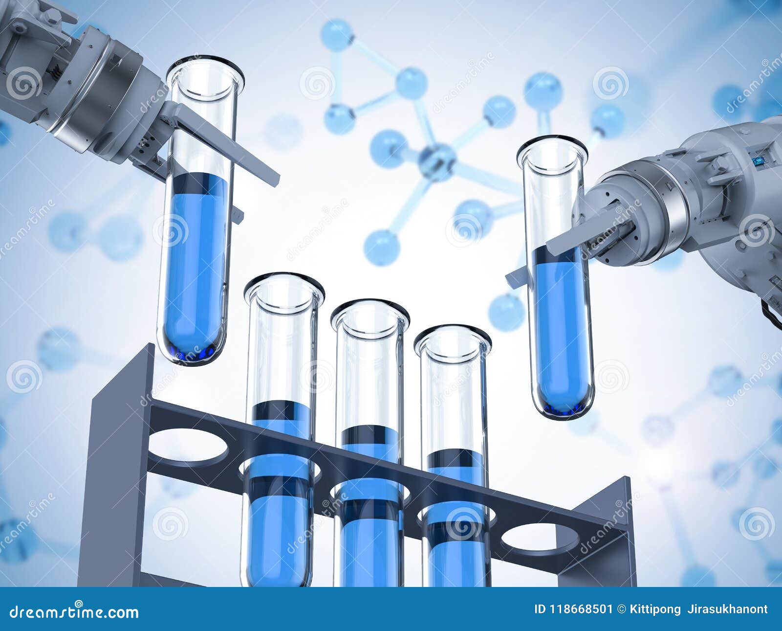 Robotic Hands Working on Test Tubes Stock Image - Image of tool ...