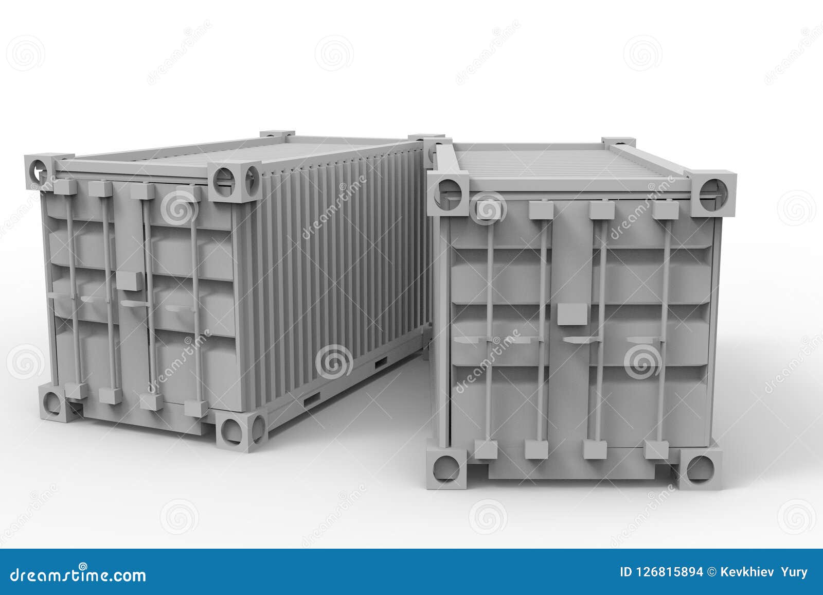 3d Rendering of a Two Shipping Cargo Containers Stock Illustration ...
