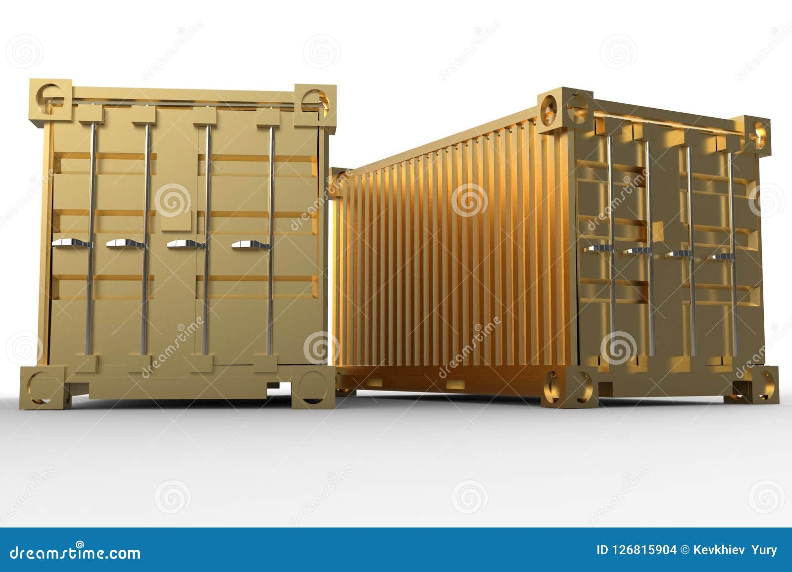 3d Rendering Of A Two Shipping Cargo Containers Stock Illustration ...