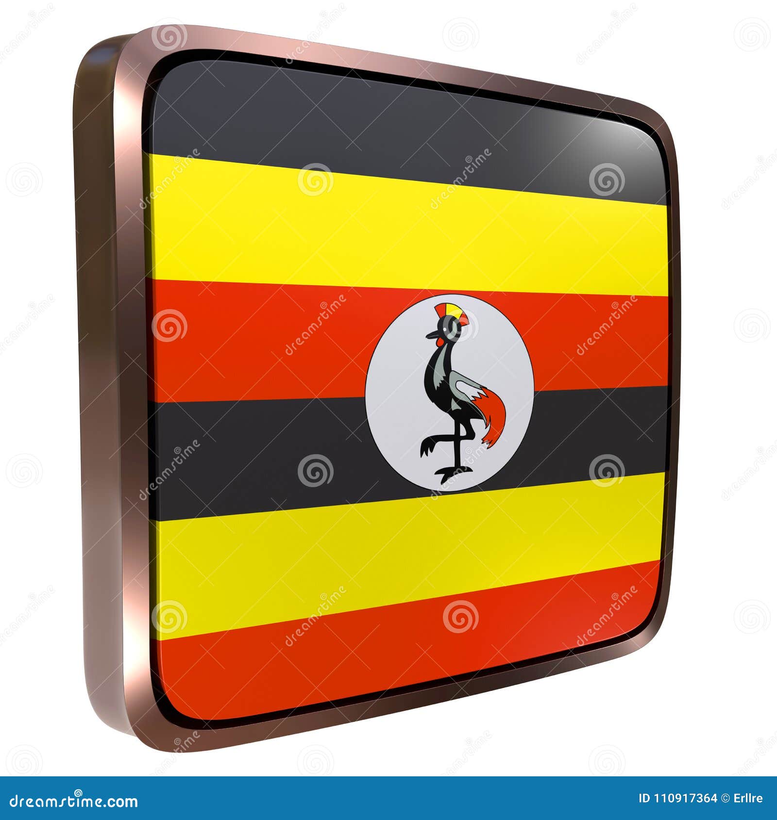 Uganda flag icon stock illustration. Illustration of insignia - 110917364