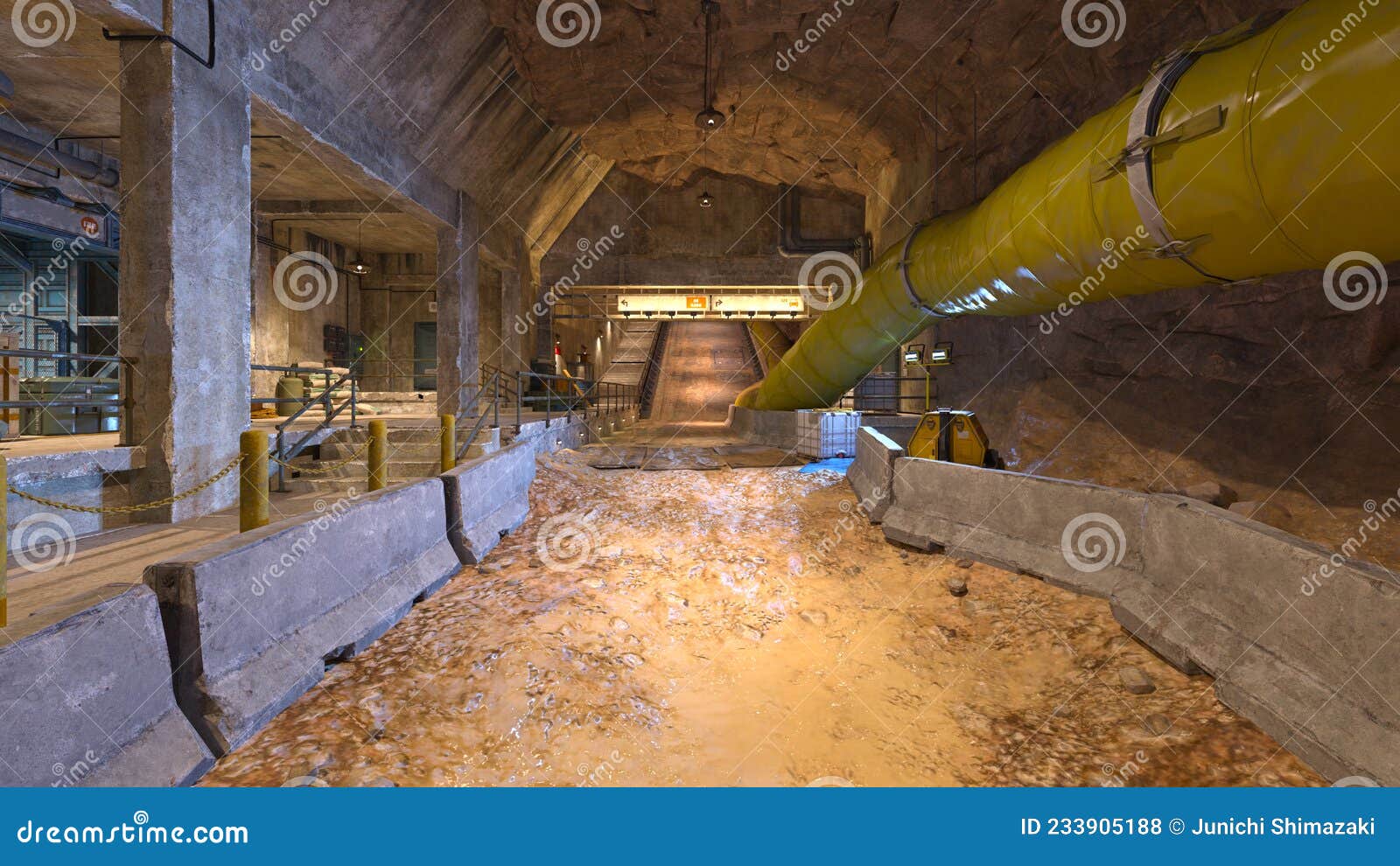 3D Rendering of the Underground Construction Site Stock Illustration ...