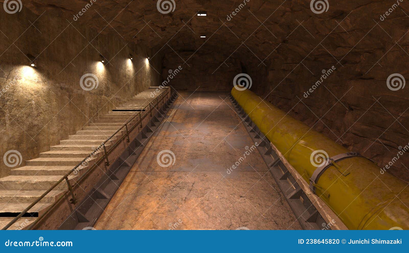 3D Rendering of the Underground Construction Site Stock Illustration ...
