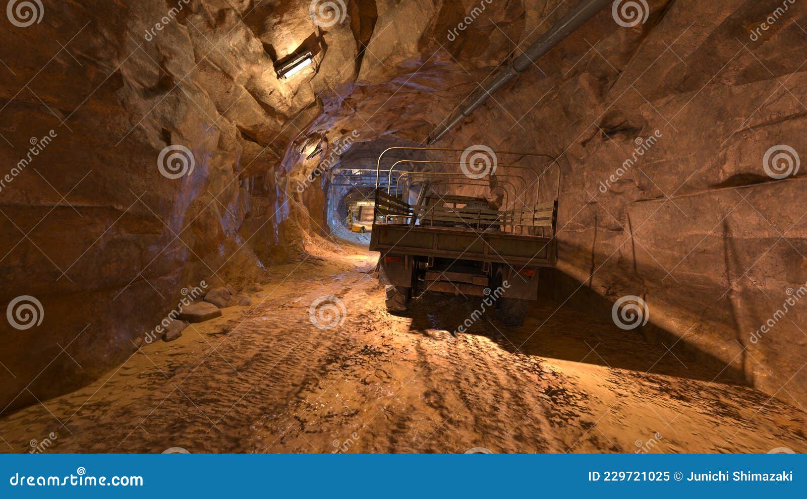 3D Rendering of the Underground Construction Site Stock Illustration ...