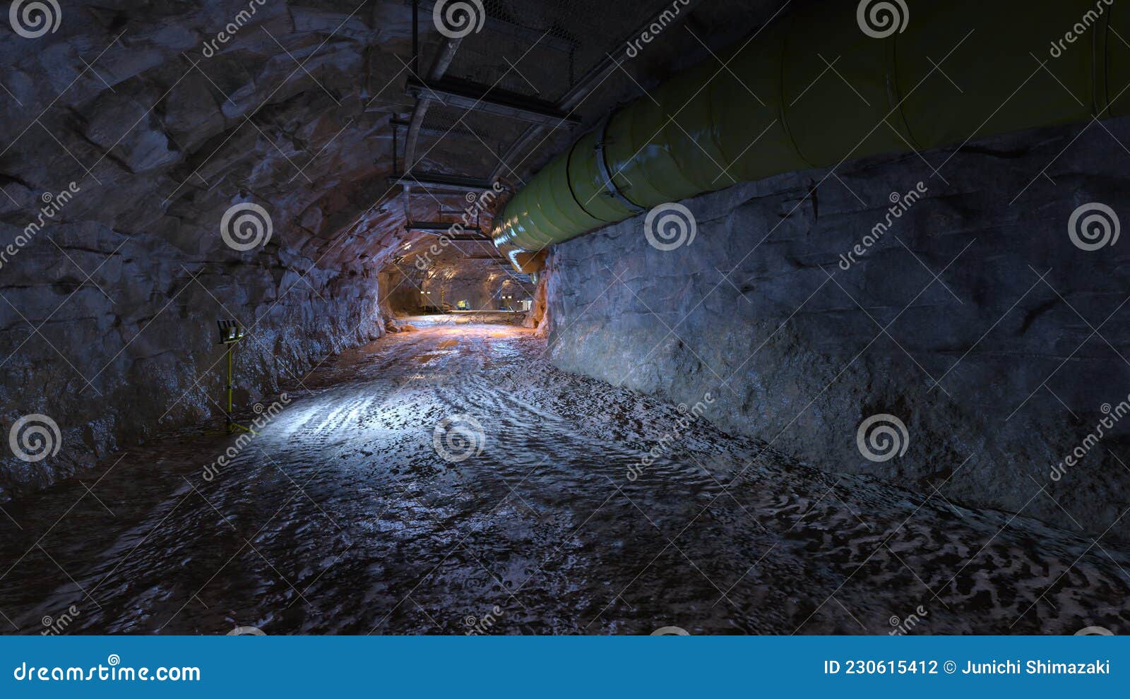 3D Rendering of the Underground Construction Site Stock Illustration ...