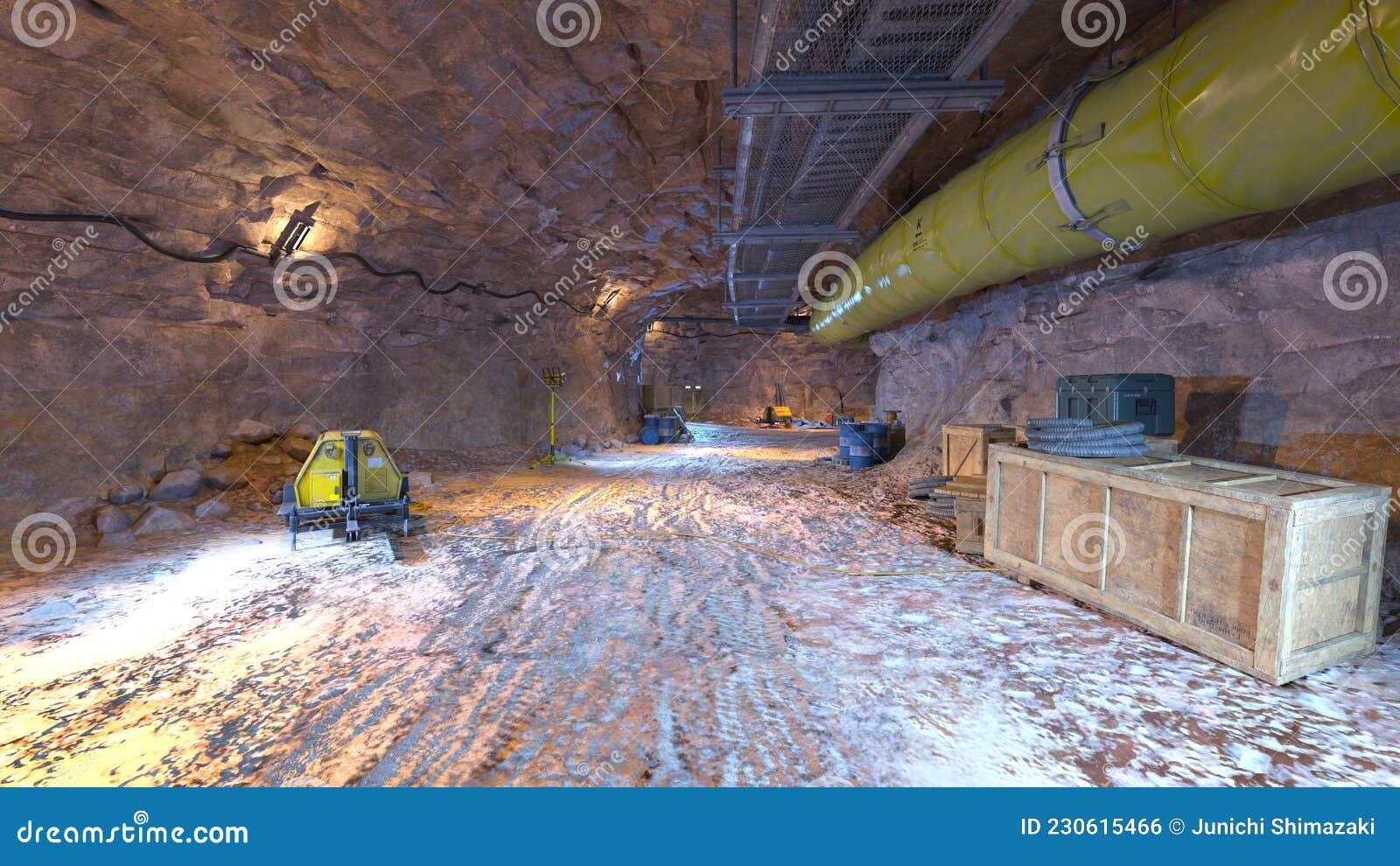 3D Rendering of the Underground Construction Site Stock Illustration ...