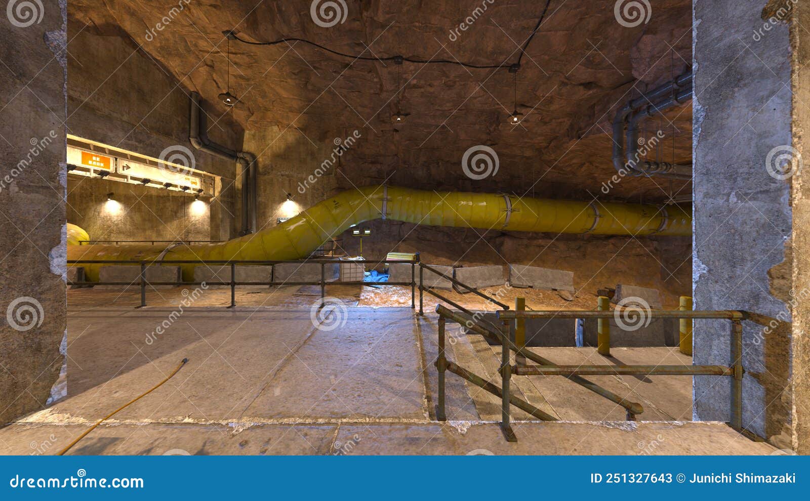 3D Rendering of the Underground Construction Site Stock Image - Image ...