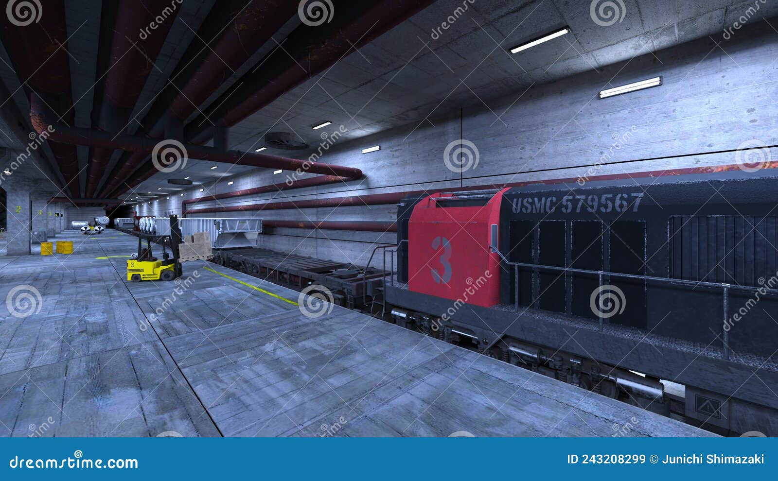 3D Rendering of the Underground Storage Facility Stock Illustration ...