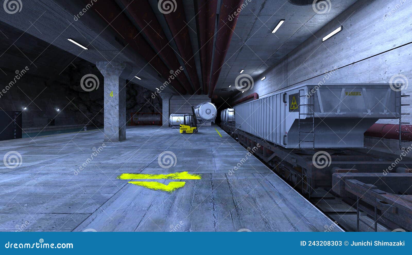 3D Rendering of the Underground Storage Facility Stock Illustration ...
