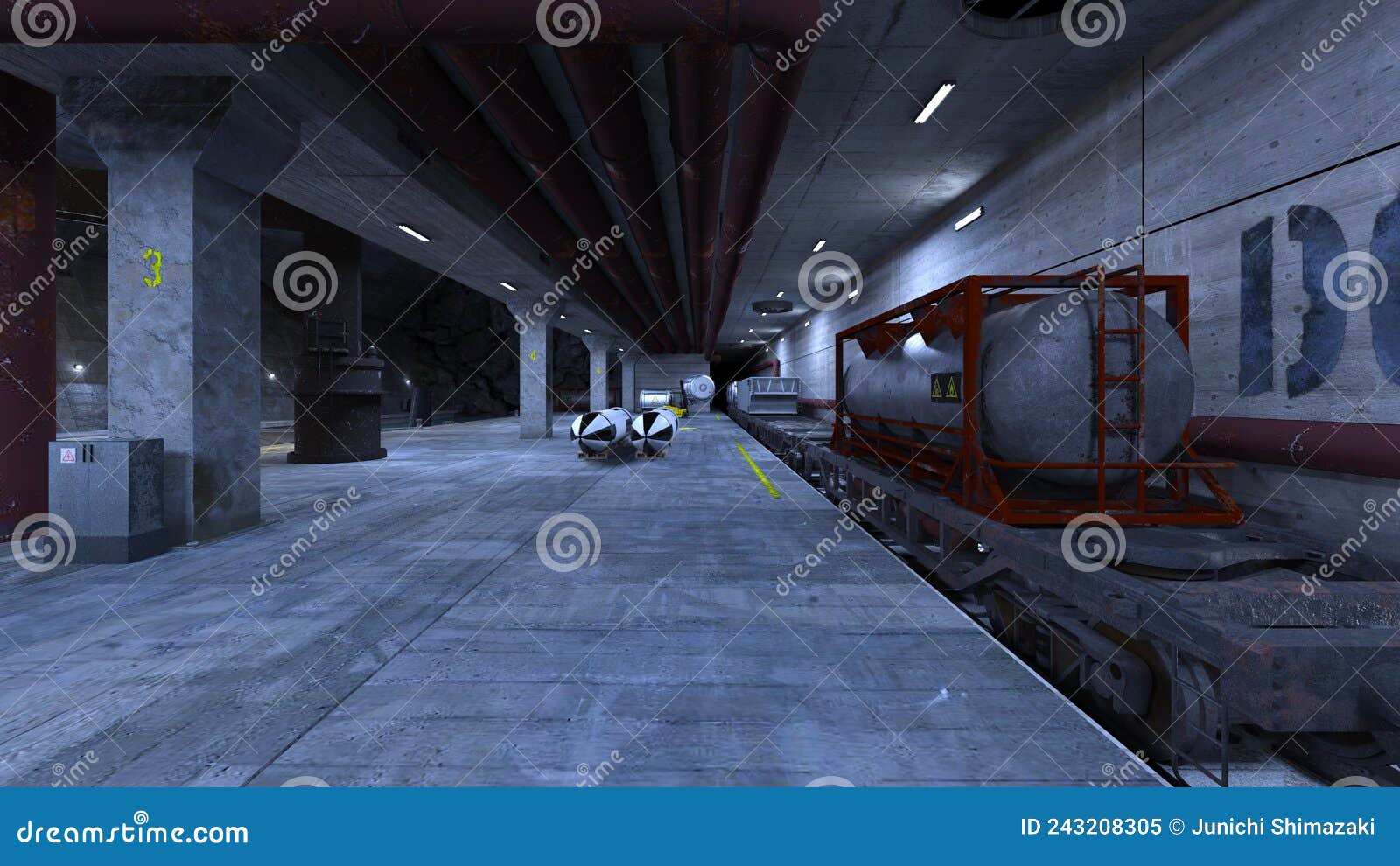 3D Rendering of the Underground Storage Facility Stock Illustration ...