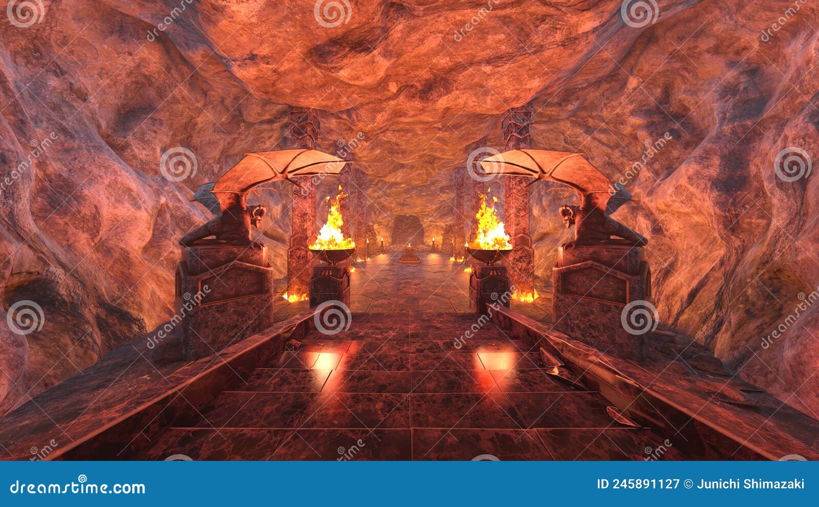 3D Rendering of the Underground Temple Stock Illustration ...