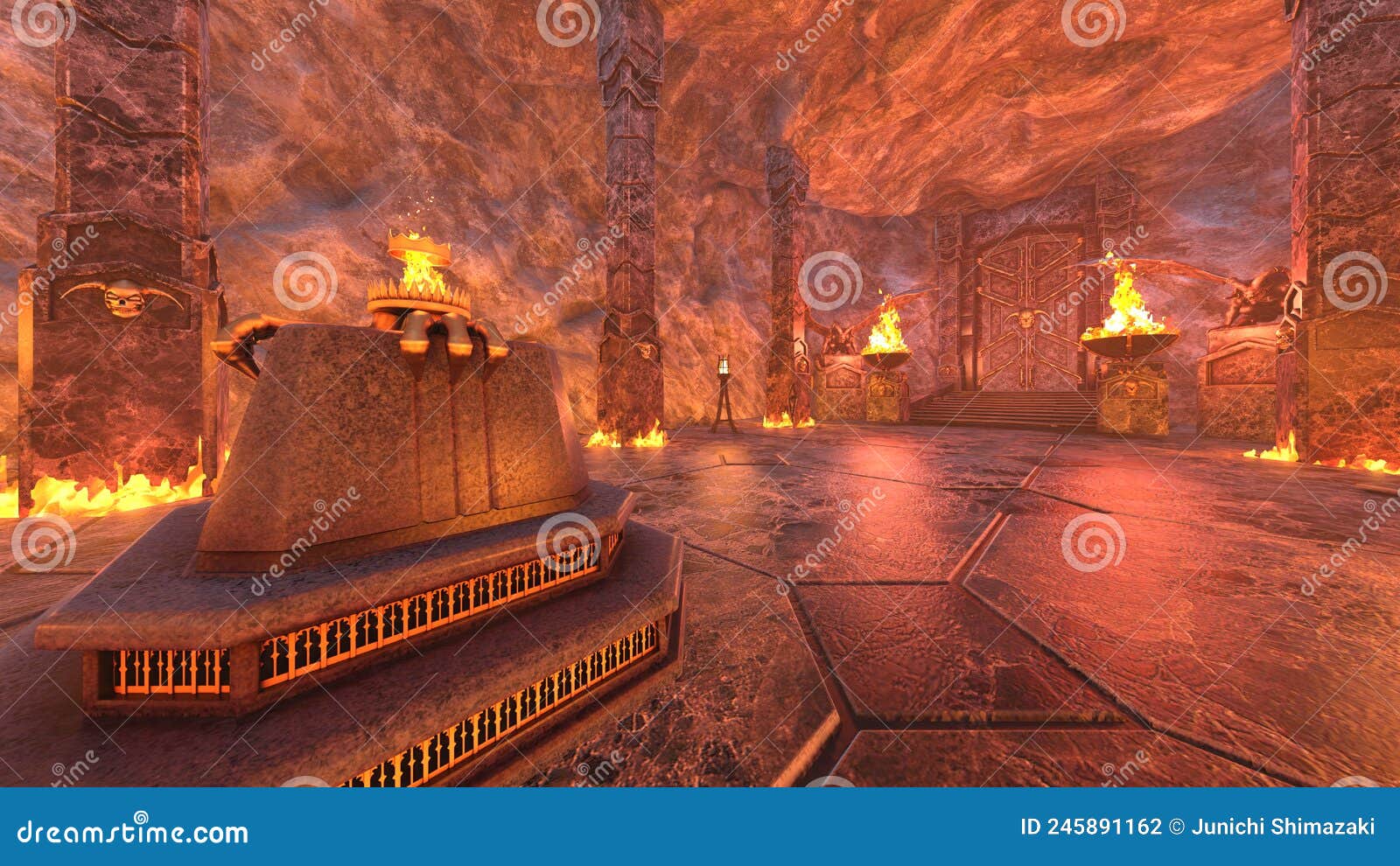 3D Rendering of the Underground Temple Stock Illustration ...