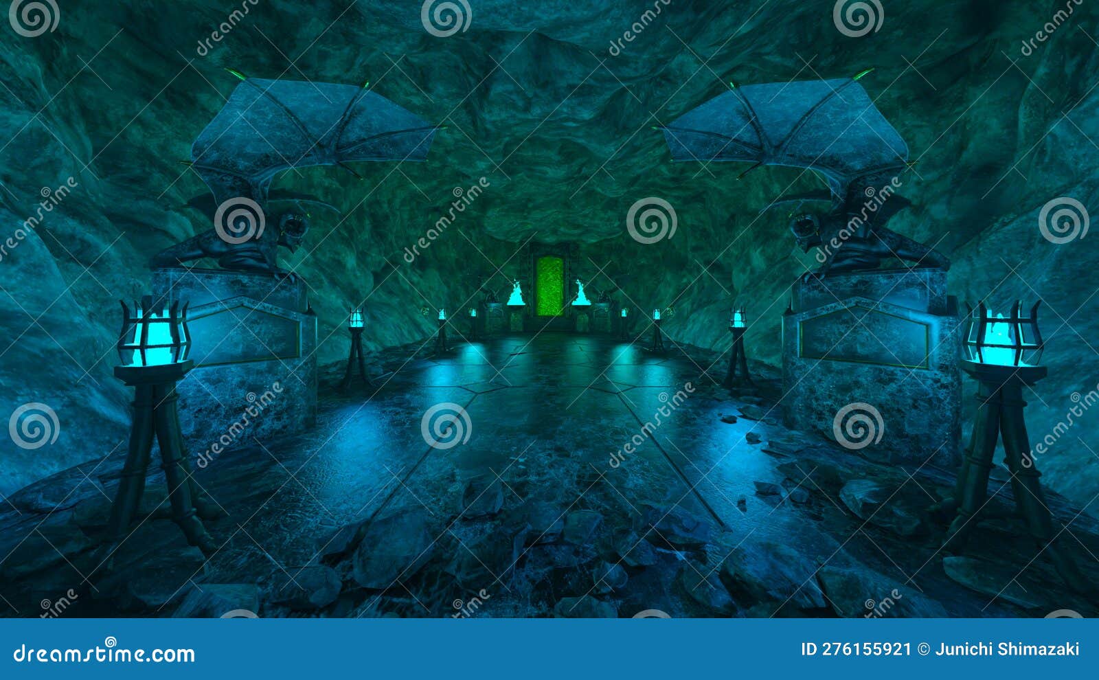 3D Rendering of the Underground Temple Stock Illustration ...
