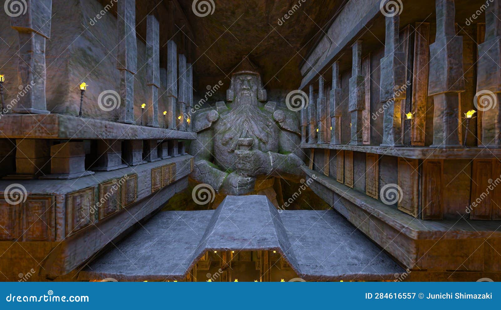 3D Rendering of the Underground Temple Stock Illustration ...