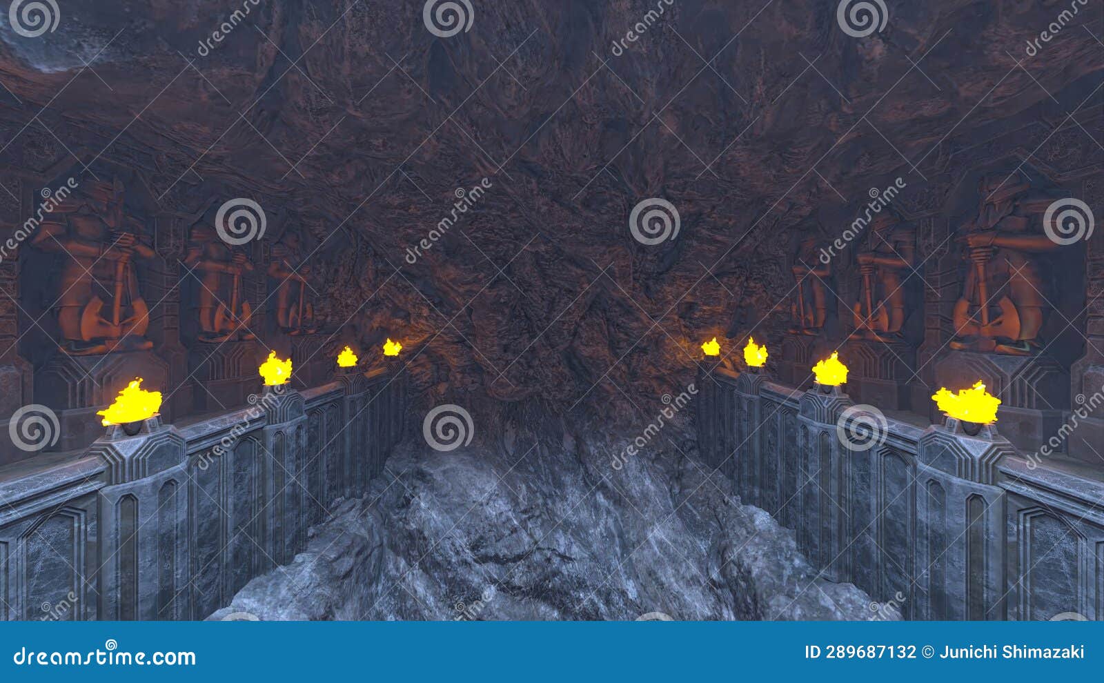 3D Rendering of the Underground Temple Stock Illustration ...