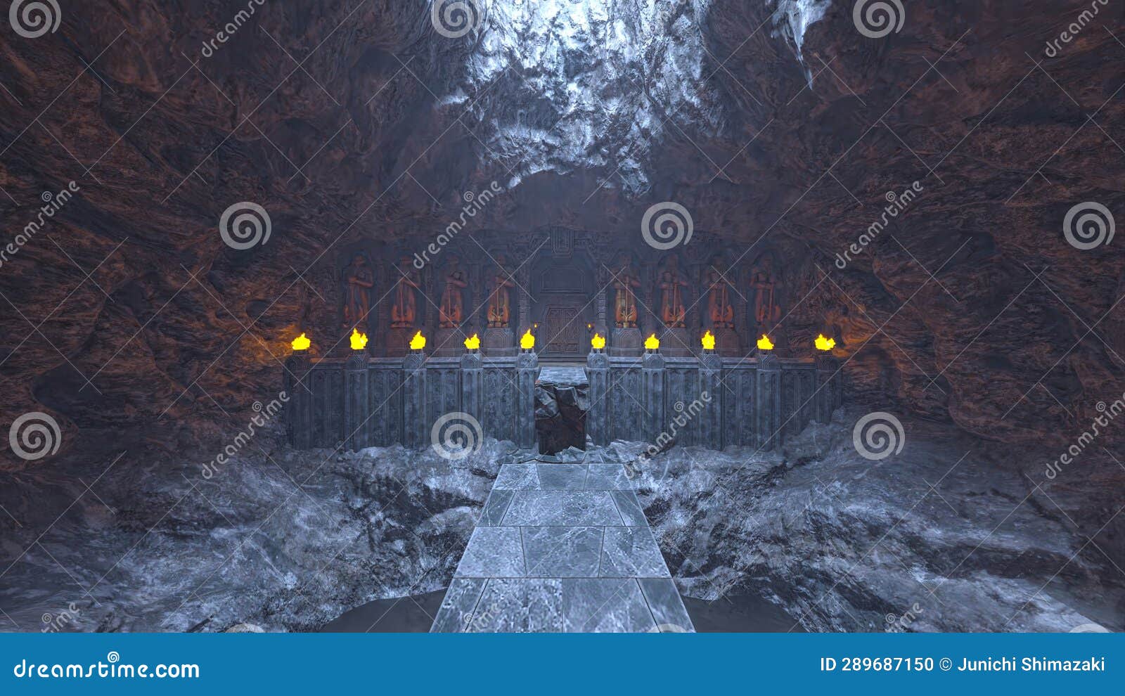 3D Rendering of the Underground Temple Stock Illustration ...