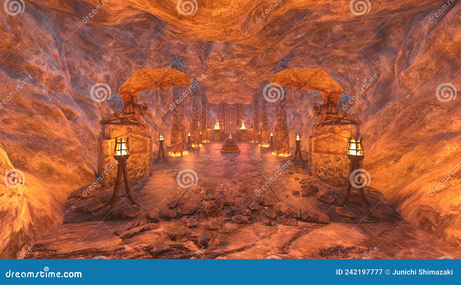 3D Rendering of the Underground Temple Stock Illustration ...