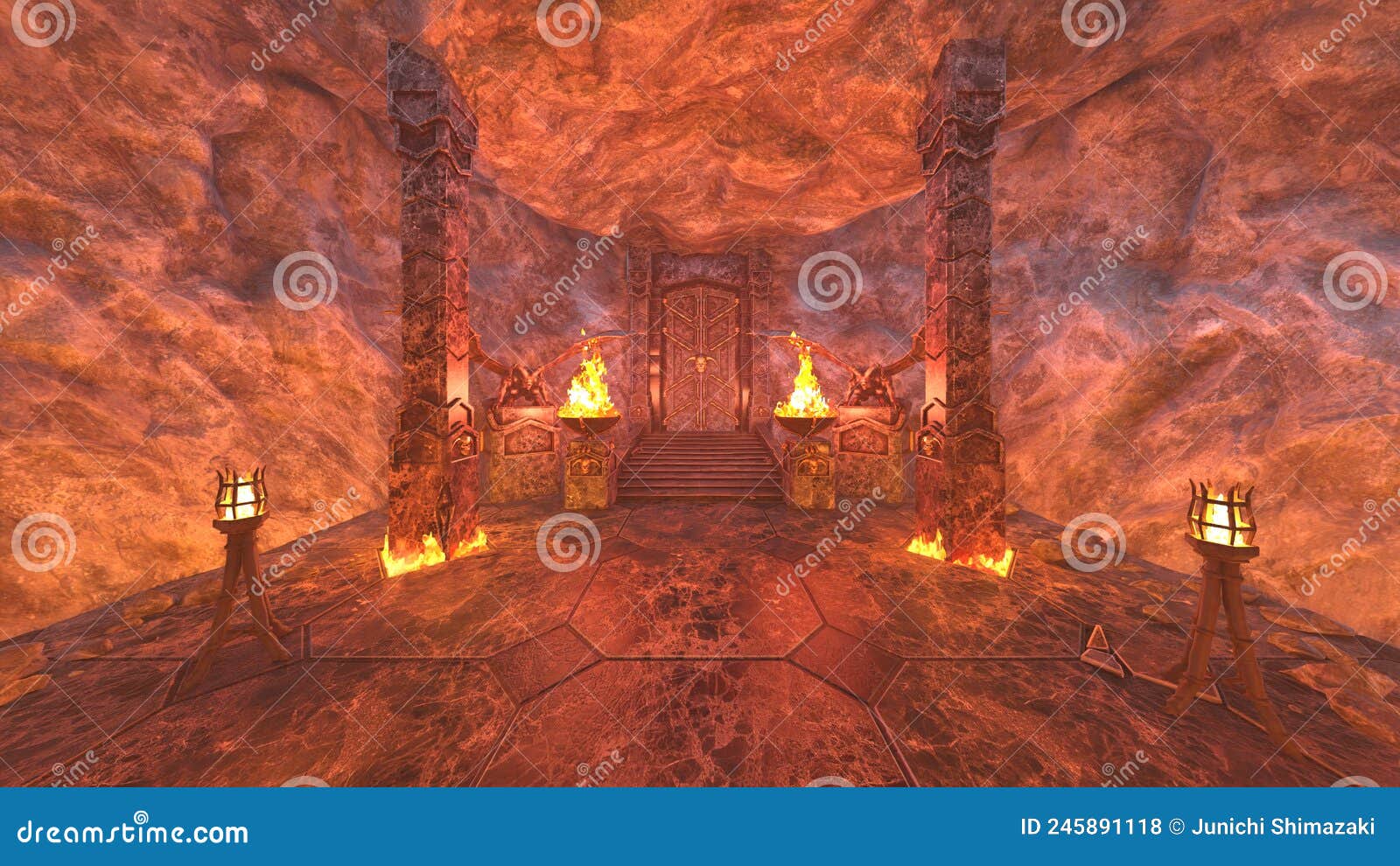 3D Rendering of the Underground Temple Stock Illustration ...