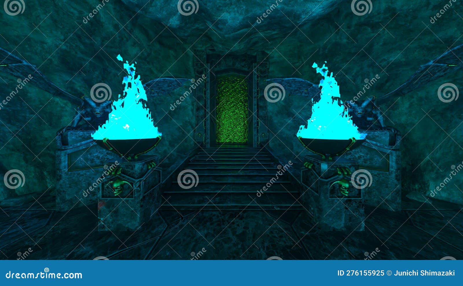 3D Rendering of the Underground Temple Stock Illustration ...