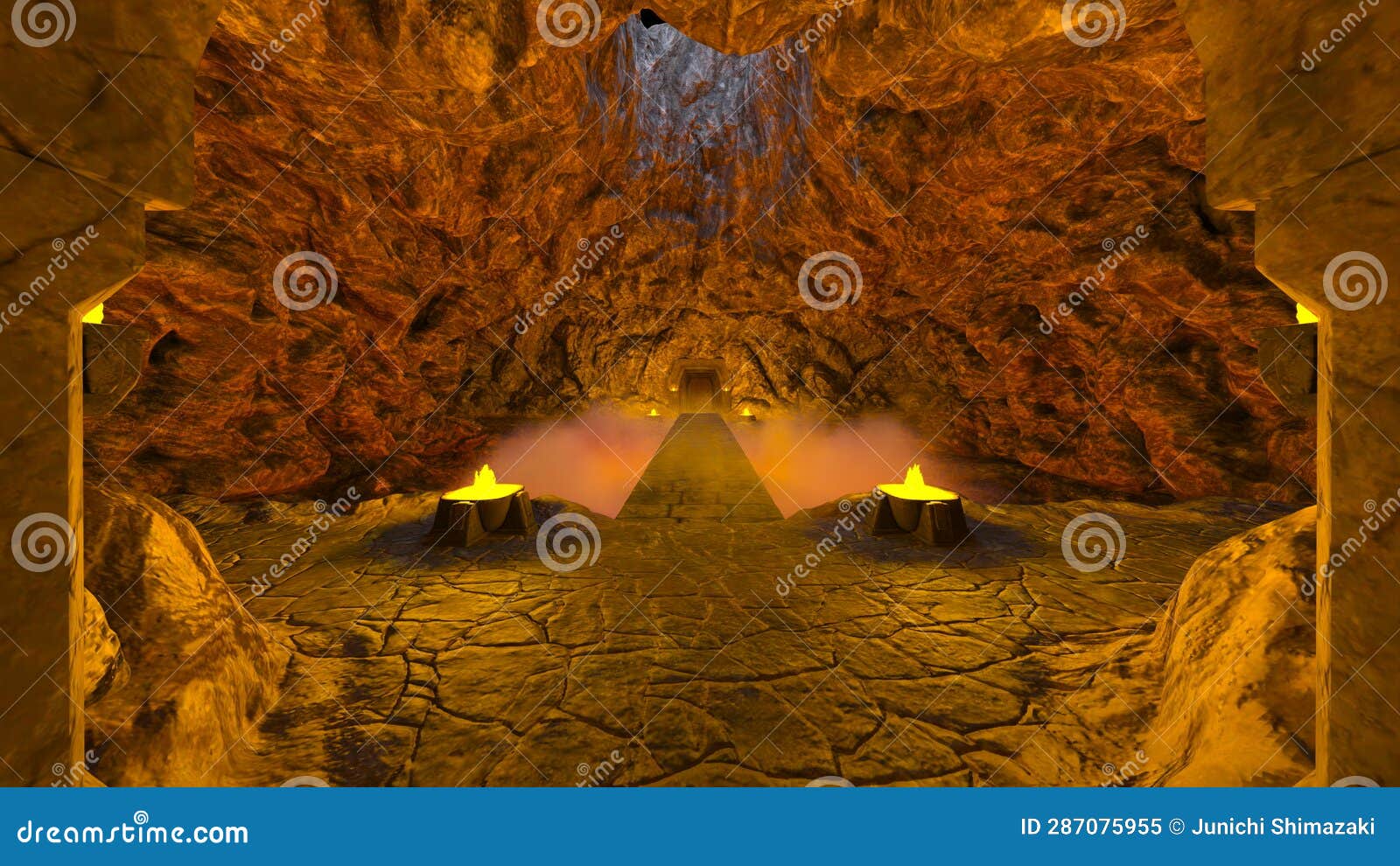 3D Rendering of the Underground Temple Stock Illustration ...
