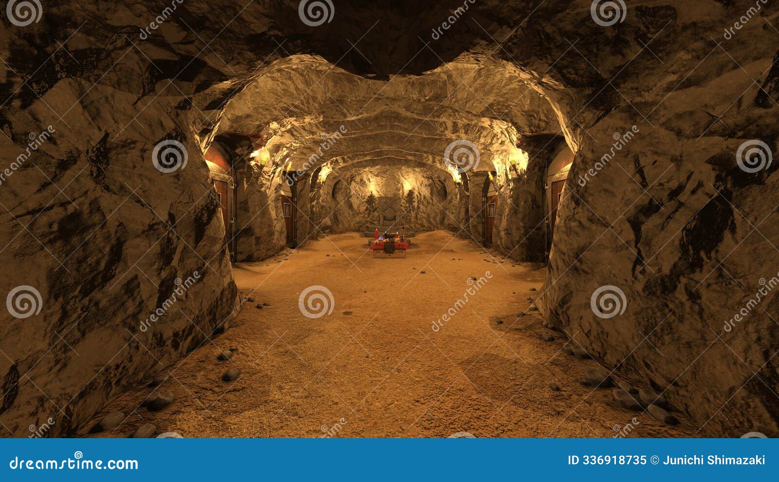 3D Rendering of the Underground Temple Stock Illustration ...