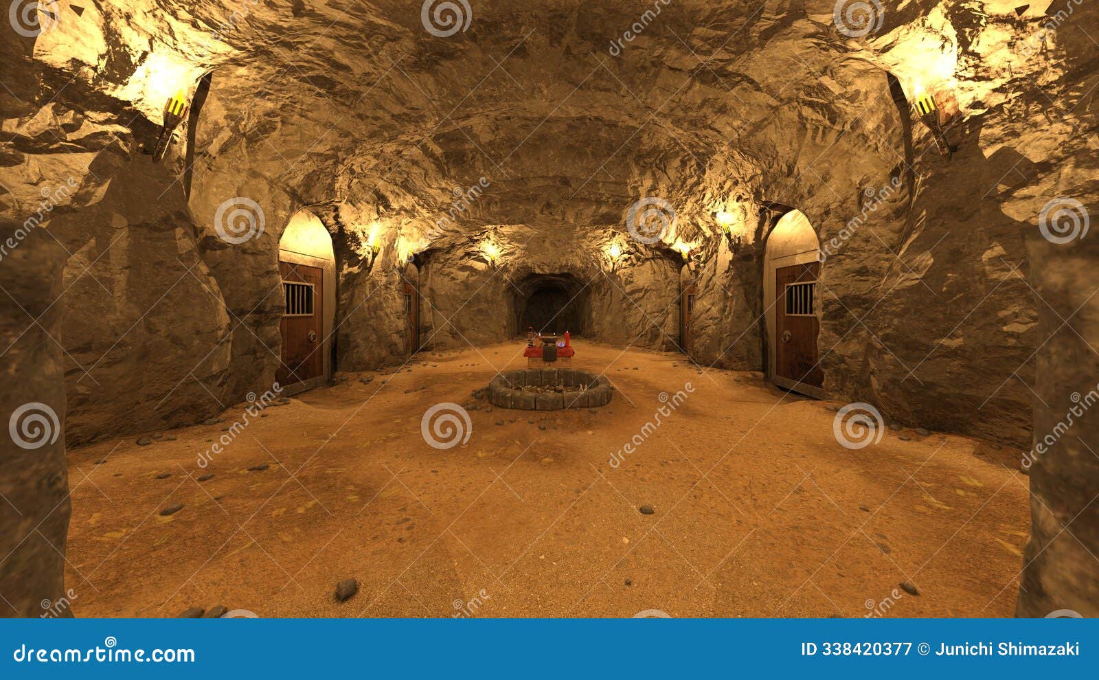 3D Rendering of the Underground Temple Stock Illustration ...