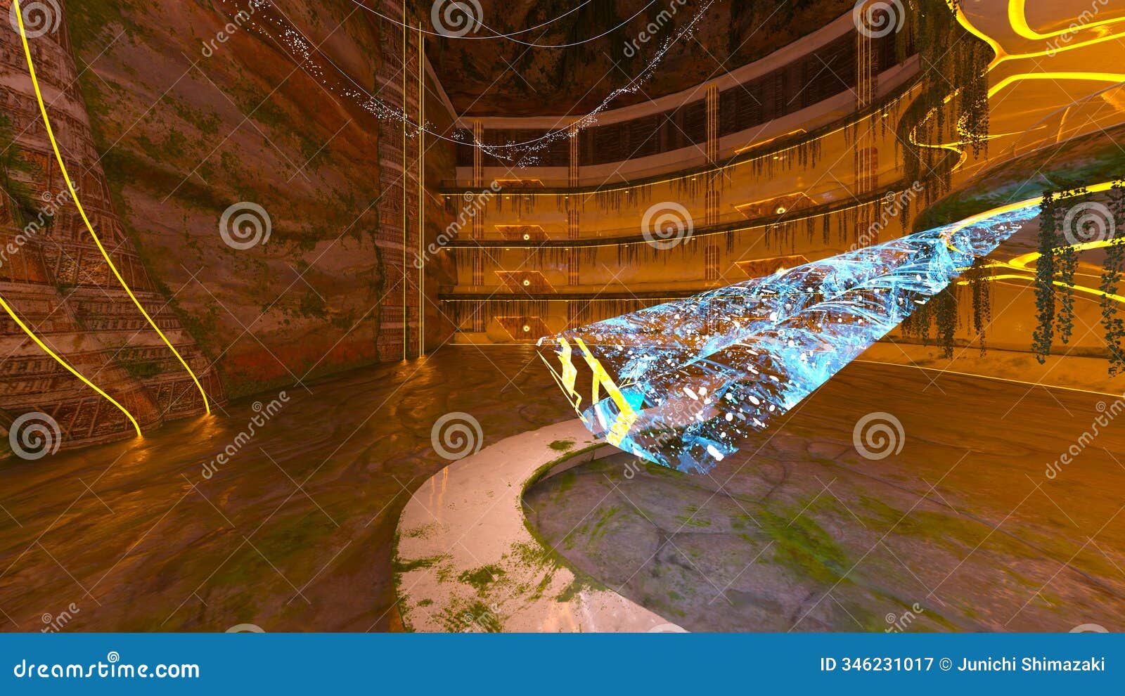 3D Rendering of the Underground Temple Stock Illustration ...