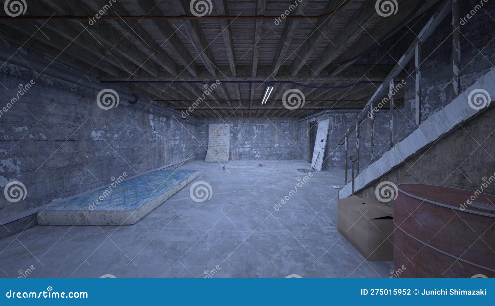 3D Rendering of the Underground Warehouse Stock Illustration ...