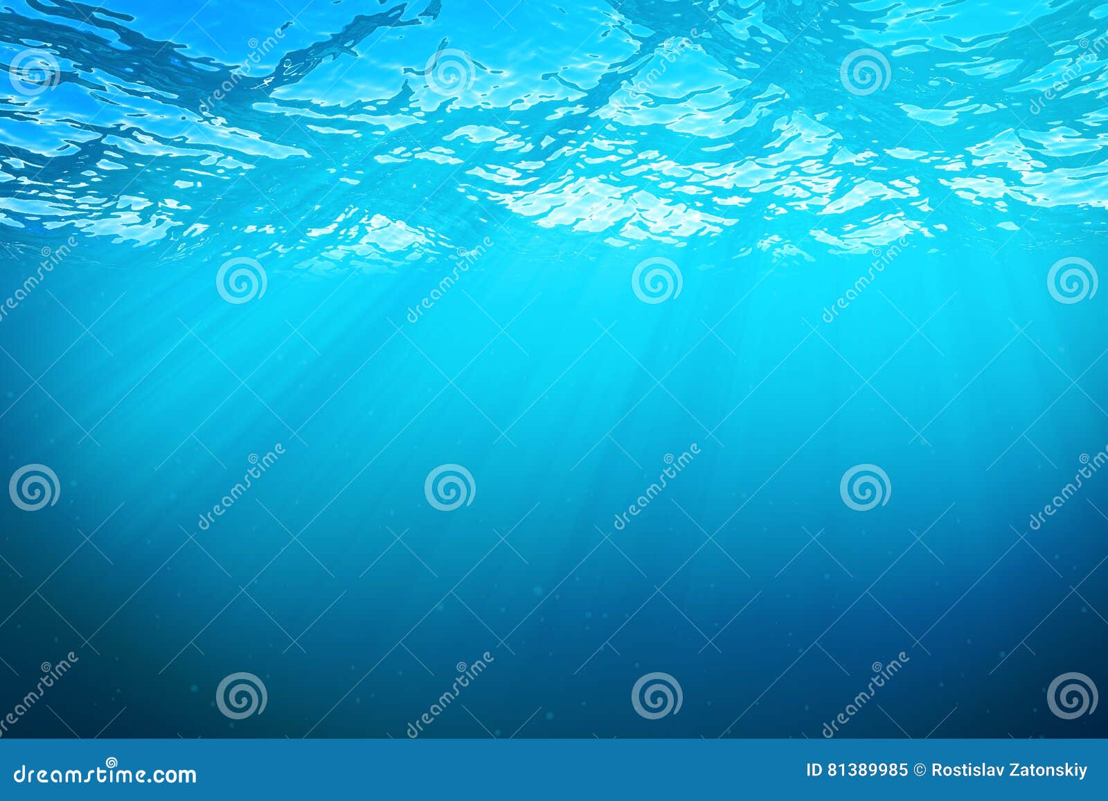 3d Rendering Underwater Sea, Ocean Surface With Light Rays, High ...