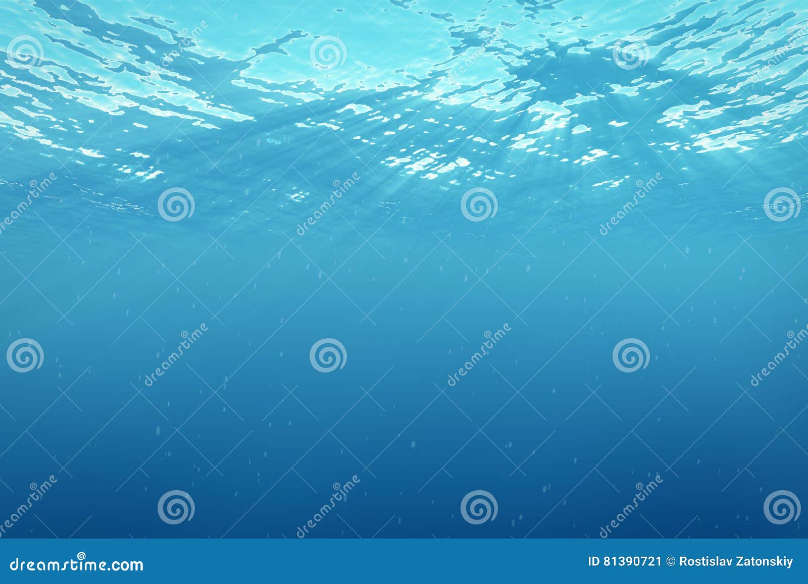 3d Rendering Underwater Sea, Ocean Surface with Light Rays, High ...