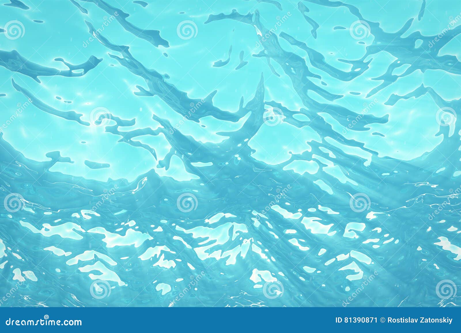 3d Rendering Underwater Sea, Ocean Surface With Light Rays, High ...