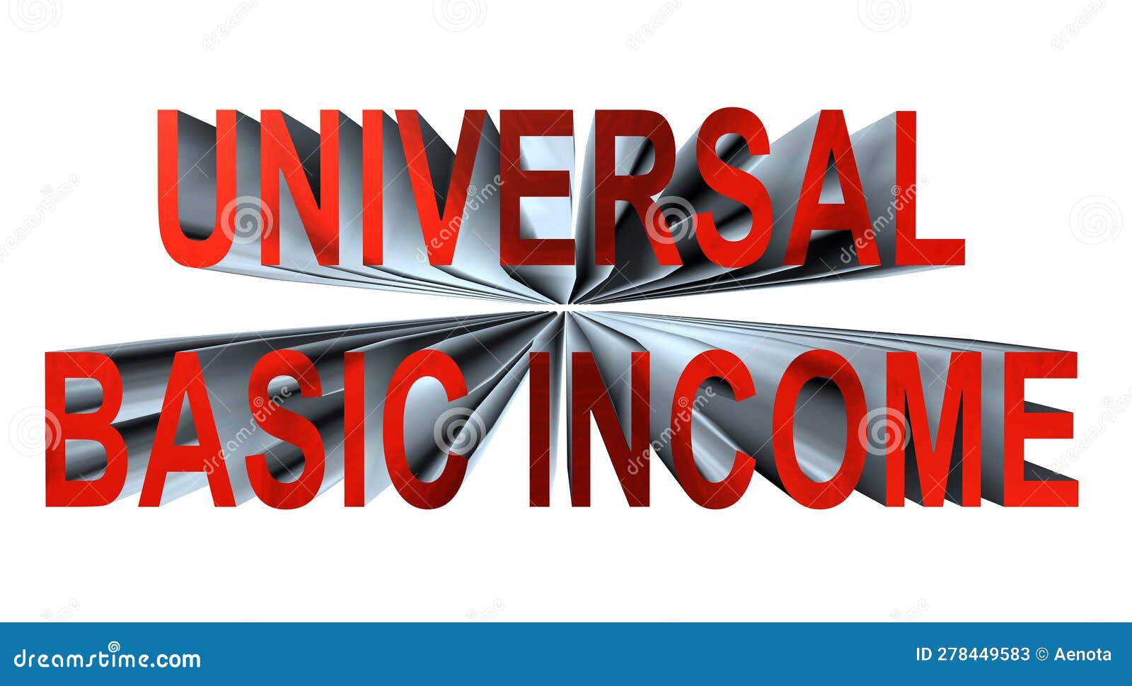 3D Rendering Universal Basic Income Word UBI Concept Letter Design ...