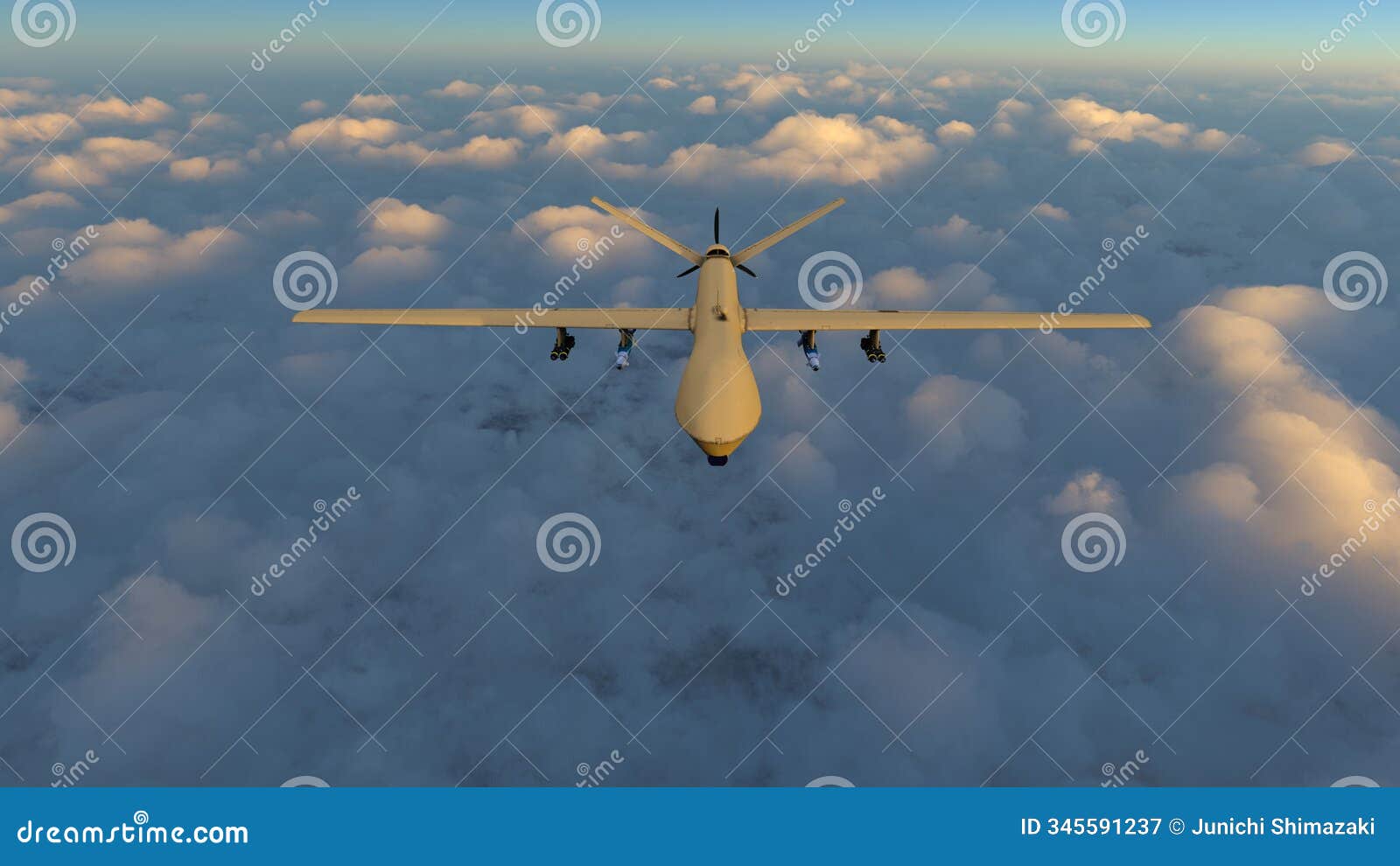 3D Rendering of an Unmanned Attack Aircraft Stock Illustration ...