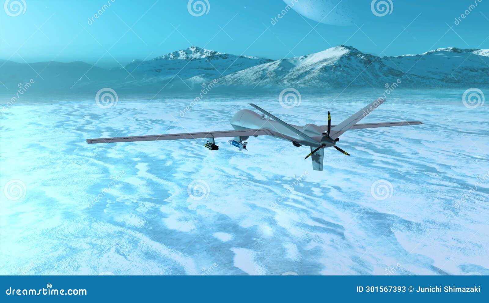3D Rendering of an Unmanned Attack Aircraft Stock Illustration ...
