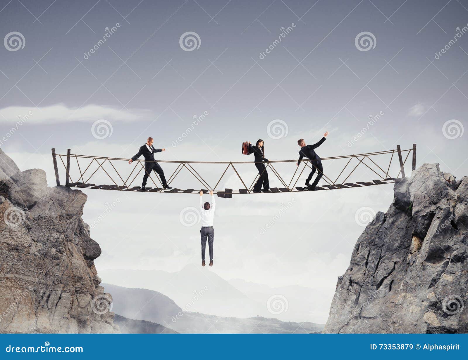 3D Rendering of Unsafe Bridge Stock Image - Image of business ...