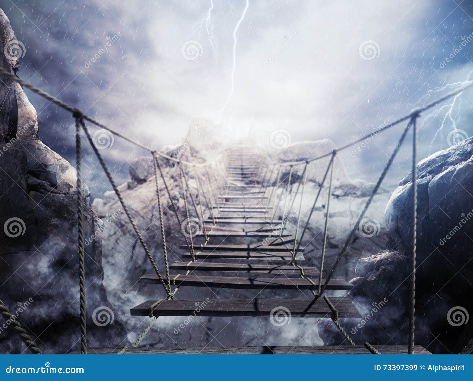 3D Rendering Of Unsafe Bridge Royalty-Free Stock Photo | CartoonDealer ...