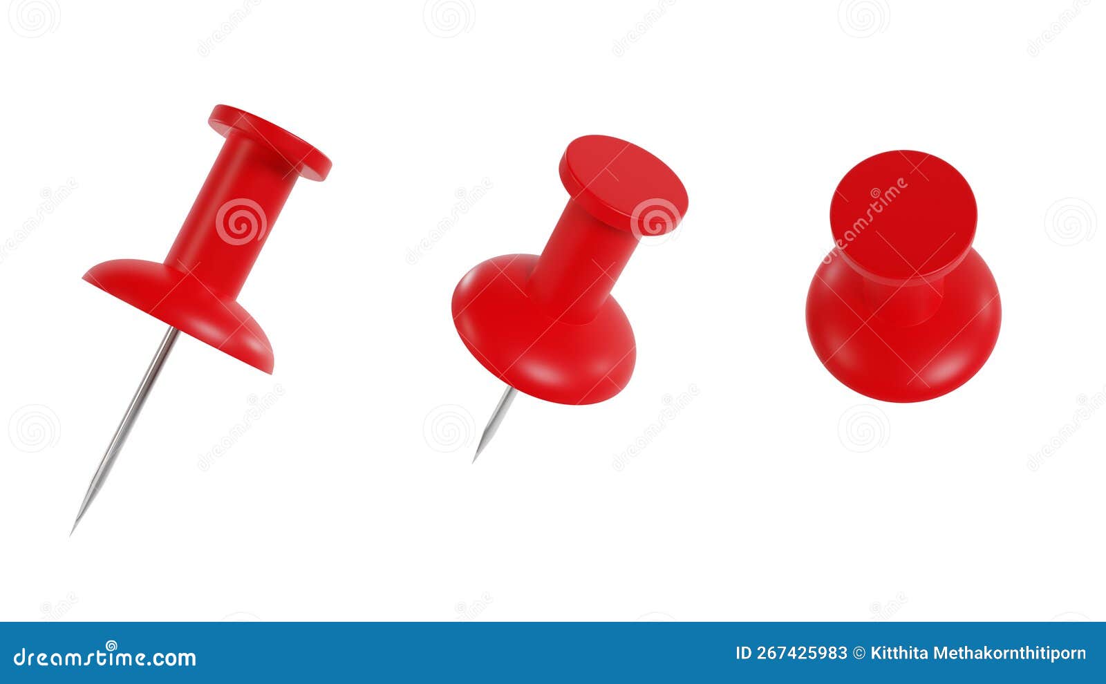 3D Rendering Various Angles Macro Red Board Pins on White Backgr Stock ...