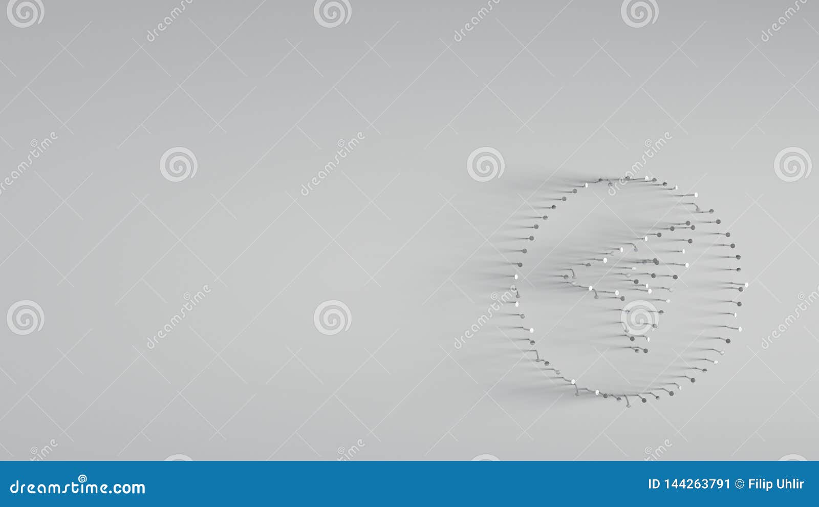 3D Rendering Various Metal Nails in Shape of Compass Arrow Stock ...