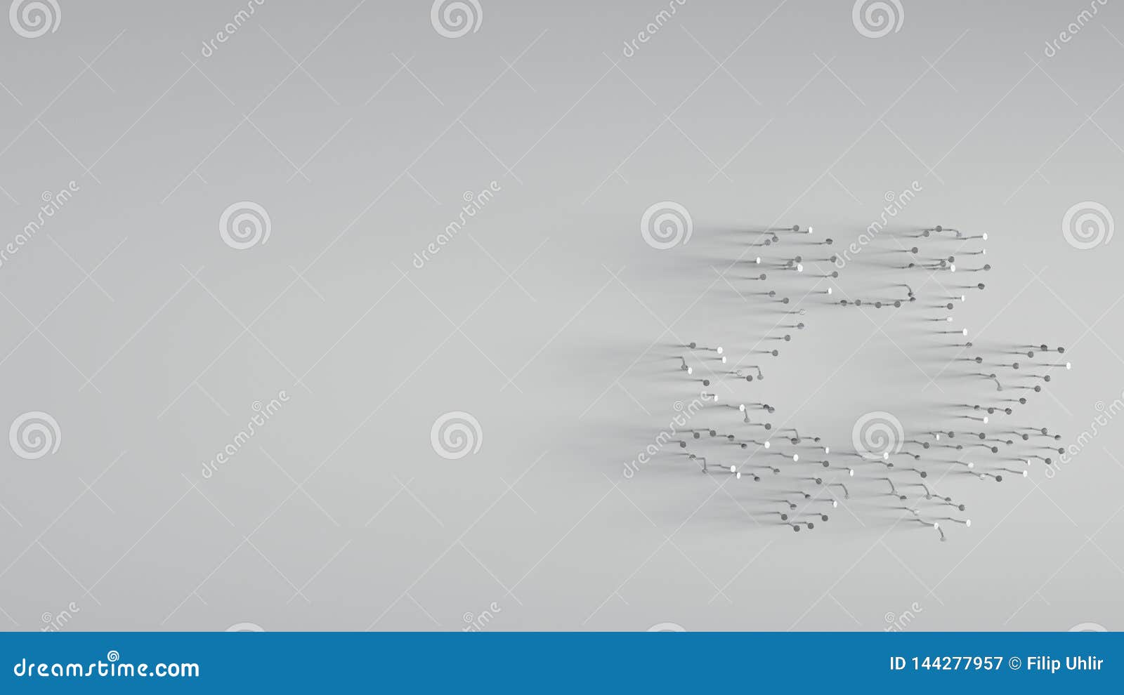 3D Rendering Various Metal Nails in Shape of Flying Spaghetti Monster ...