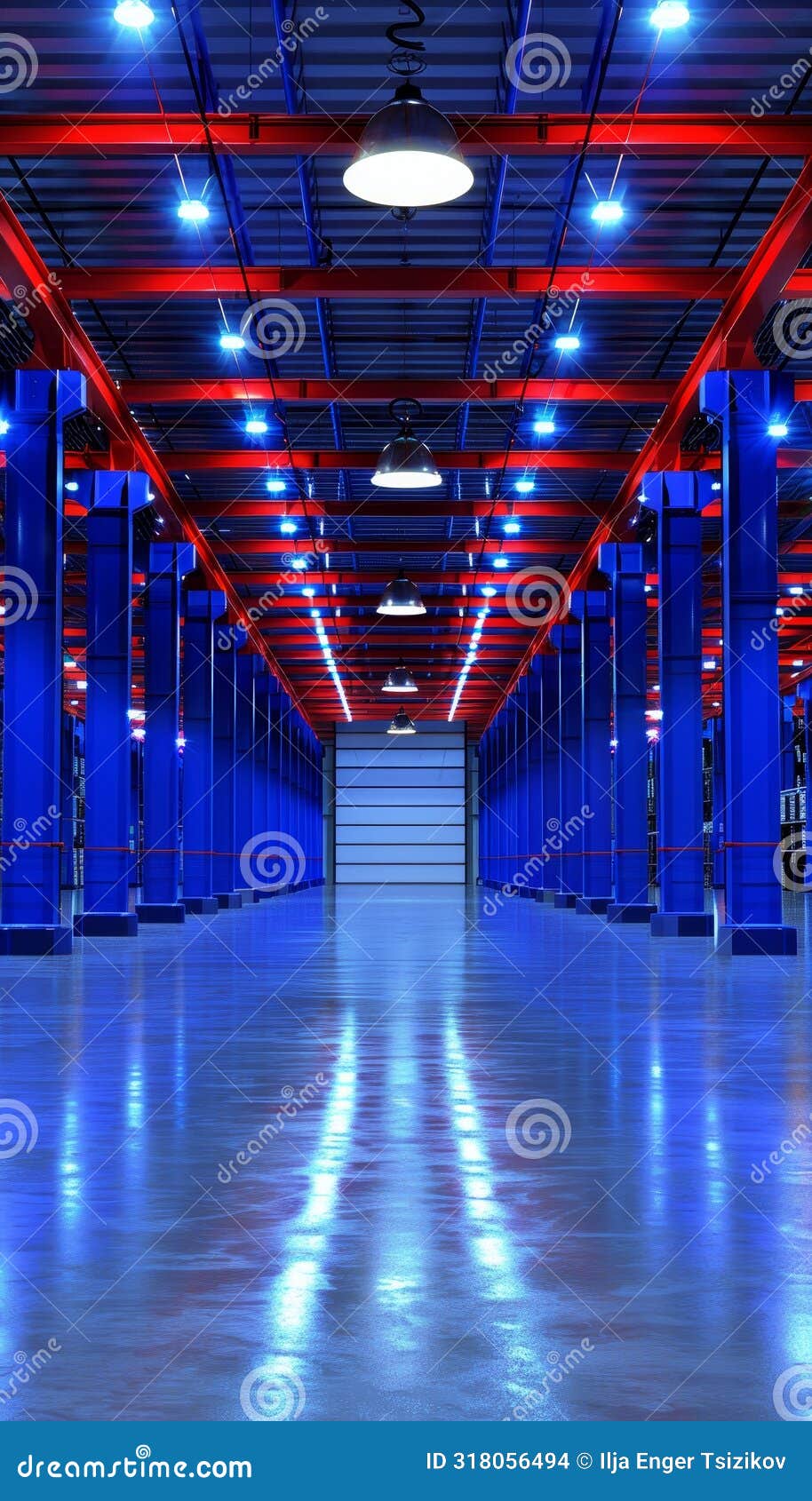 3d Rendering of Vast Logistics Warehouse with Loading Dock, Factory ...