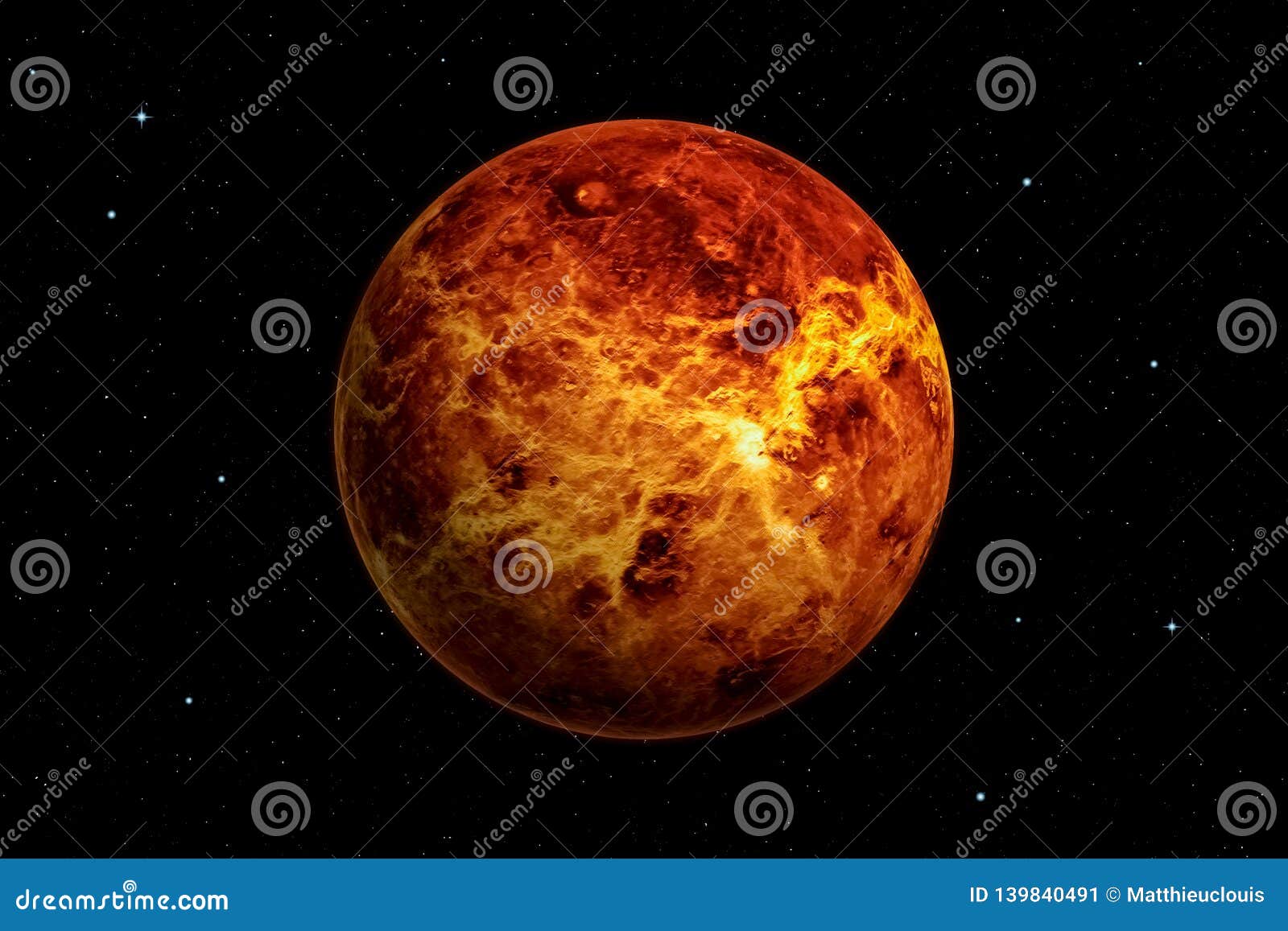 3d Rendering of Venus Planet with Deep Space Background. Stock ...