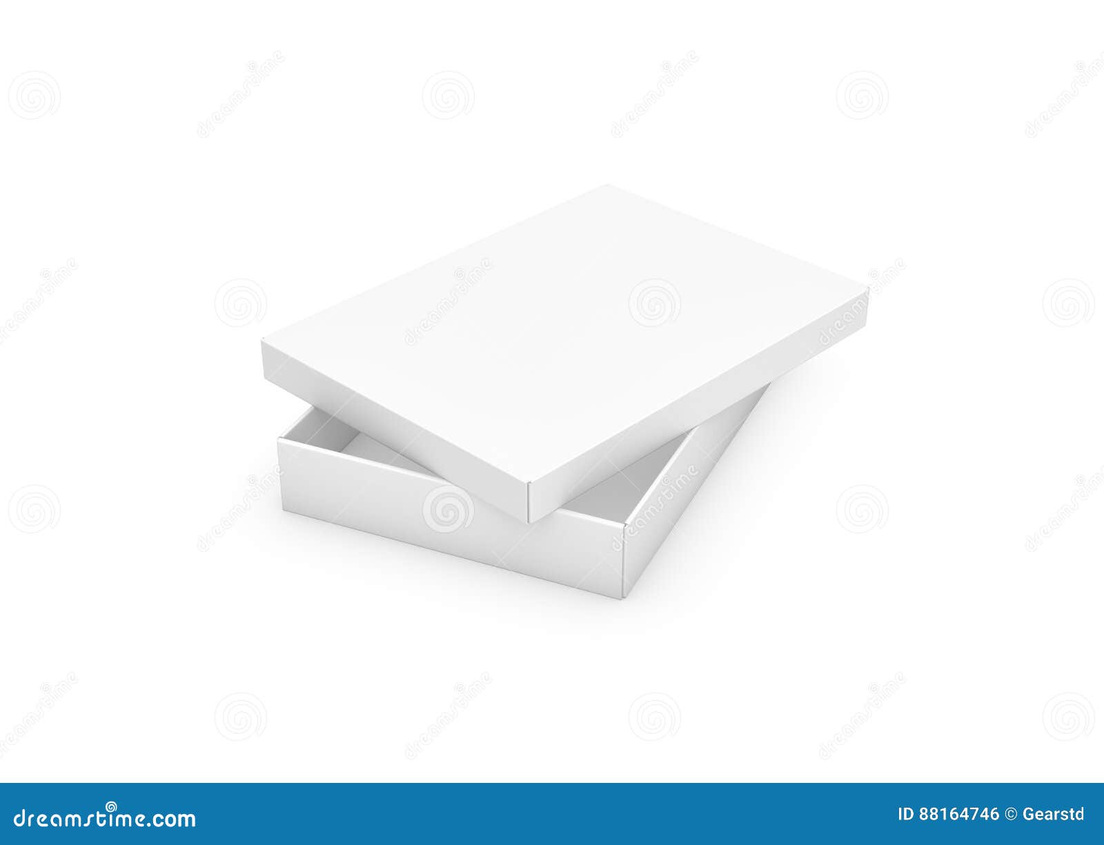 3d Rendering of a Very Slim Rectangle Box with a Lid Lying Unevenly on ...